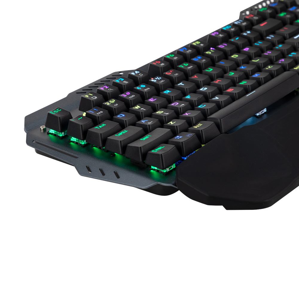 Buy Online Meetion Full Key Anti-ghosting Metal Mechanical Keyboard Gray MK20 in Qatar- Tccq.com